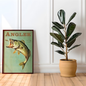 Bass Fishing Vintage Poster Art Retro Travel Poster Cabin Wall Decor ...