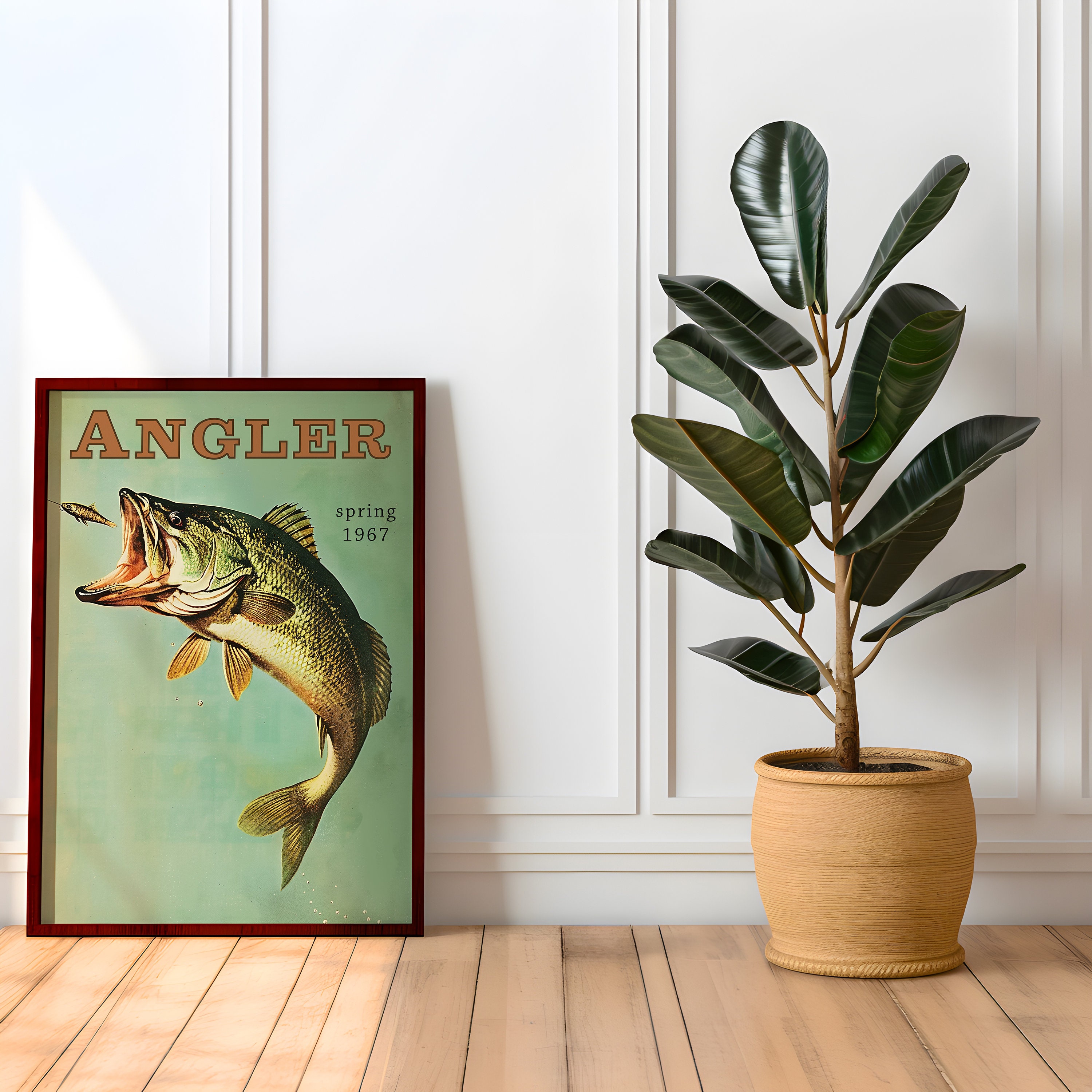 Bass Fishing Vintage Poster Art Retro Travel Poster Cabin Wall Decor ...