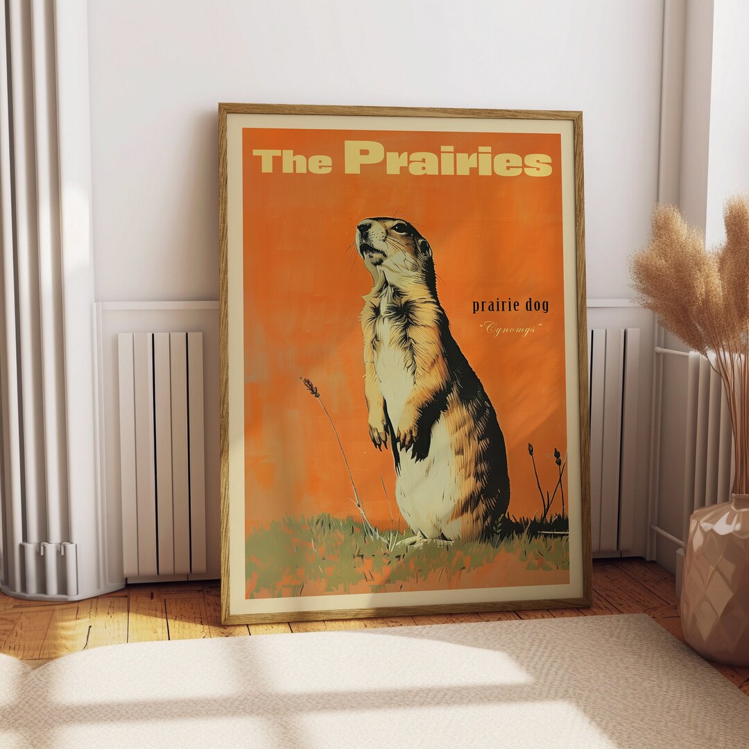 Vintage Prairie Dog Print the Prairies Print Retro Outdoors Poster ...