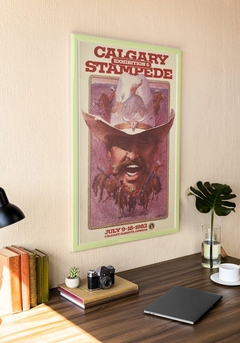 The Calgary Stampede Vintage Rodeo Poster, 1982 Western Wall Art ...