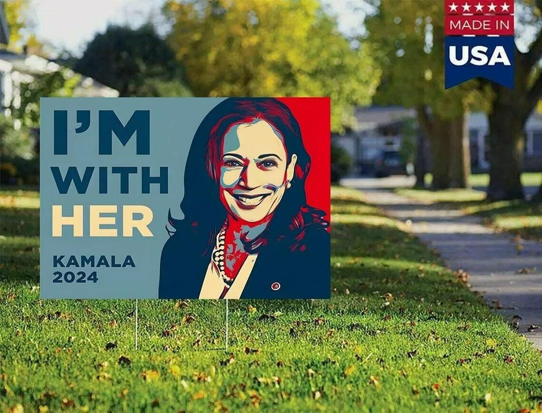 I'm With Her Kamala 2024 Yard Sign, Kamala 2024 Campaign Sign ...