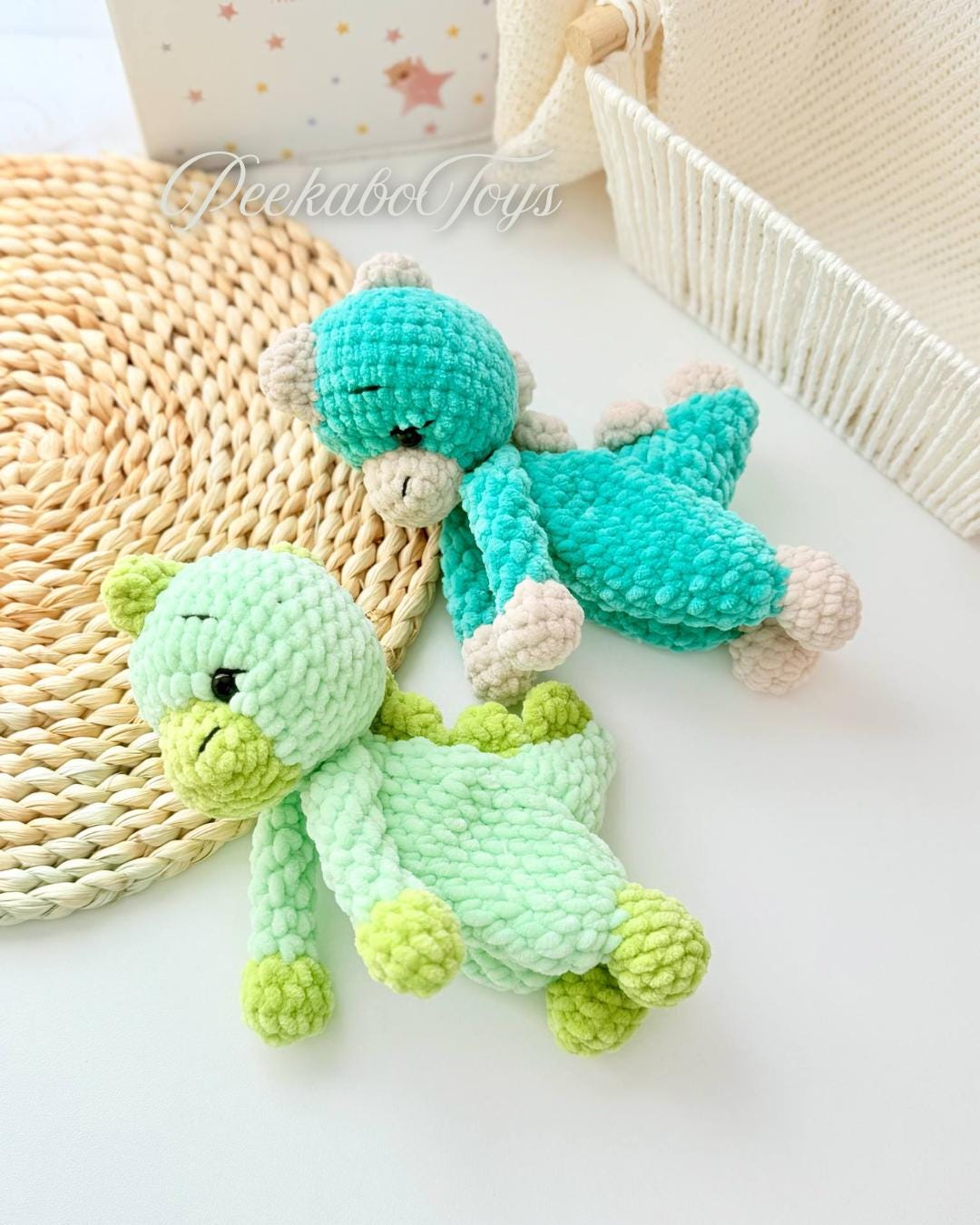 Dinosaur Snuggler Crochet Pattern , Easy Amigurumi Lovey , Dinosaur ...