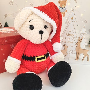 Santa Bear, Crochet Pattern, Christmas Bear, Crochet Bear, Crochet ...