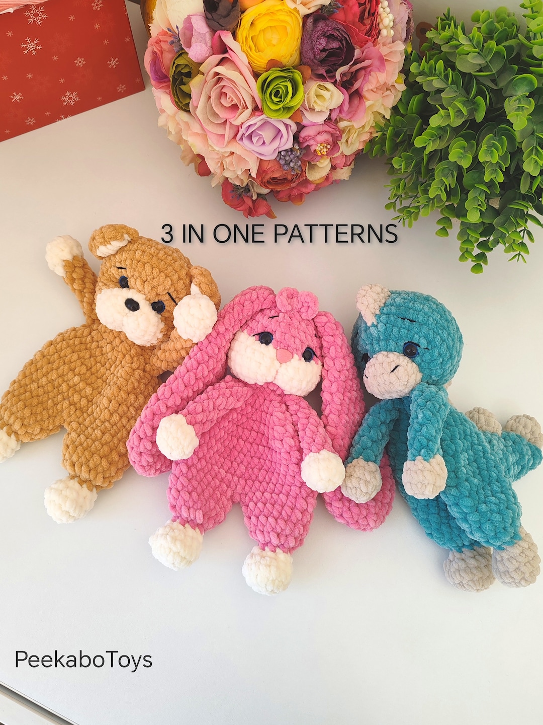 3 in 1 Crochet Patterns/ 3 Amigurumi Little Snugy Patterns/ Snuggler ...