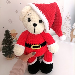 Santa Bear, Crochet Pattern, Christmas Bear, Crochet Bear, Crochet ...