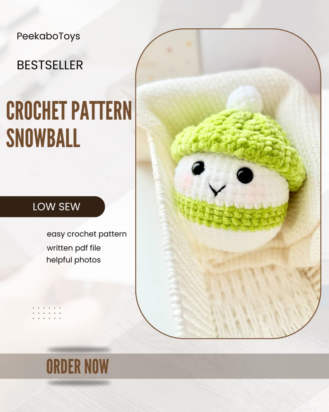 Snowball Crochet Pattern , Christmas Amigurumi , Snowball Pattern ...