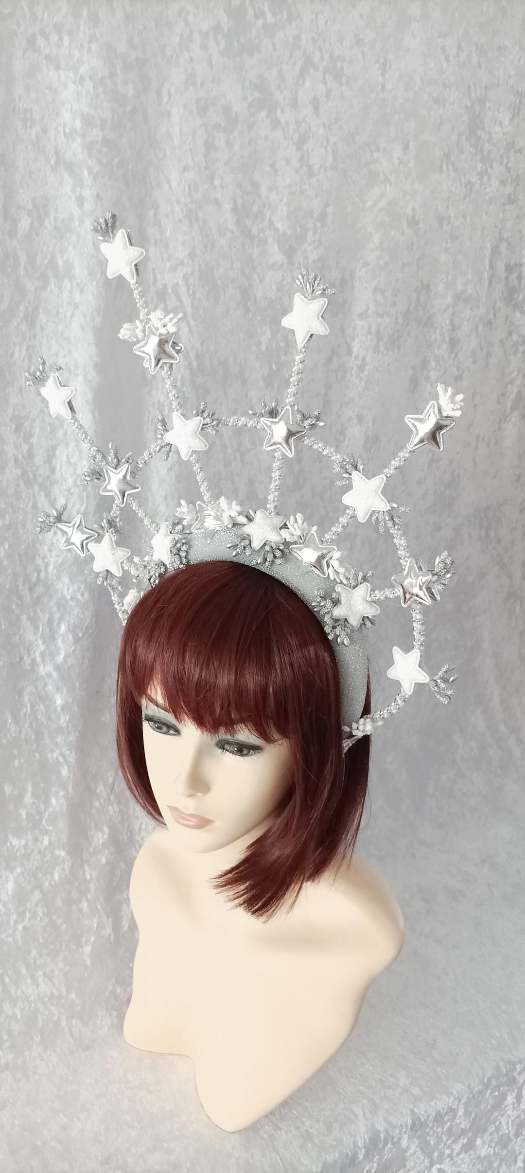 Star Tiara, Fairy Magic, Silver, Mother of Pearl, Christmas Fascinator ...