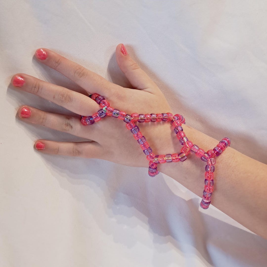 Custom Double Layer Sun Star Kandi Gauntlet Glove Slave Hand Piece ...