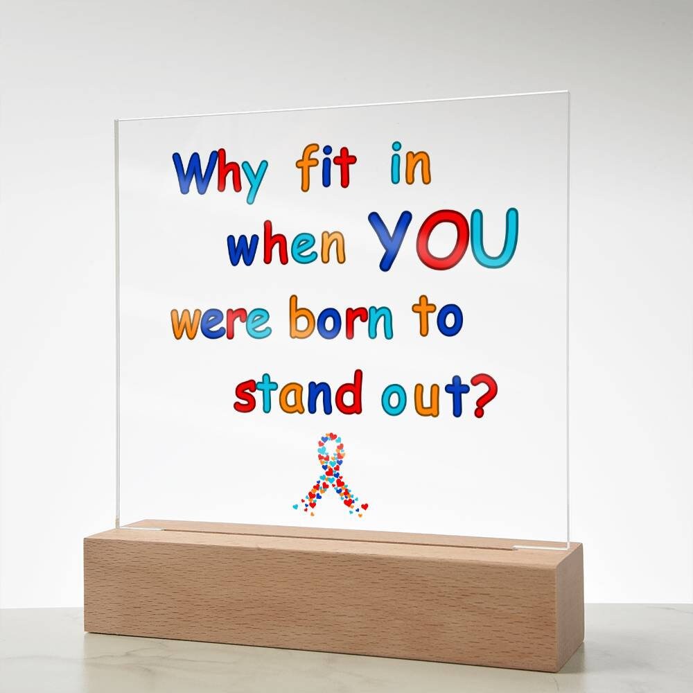 Why Fit in When You Were Born to Stand Out Shirt,autism Awareness Sign ...
