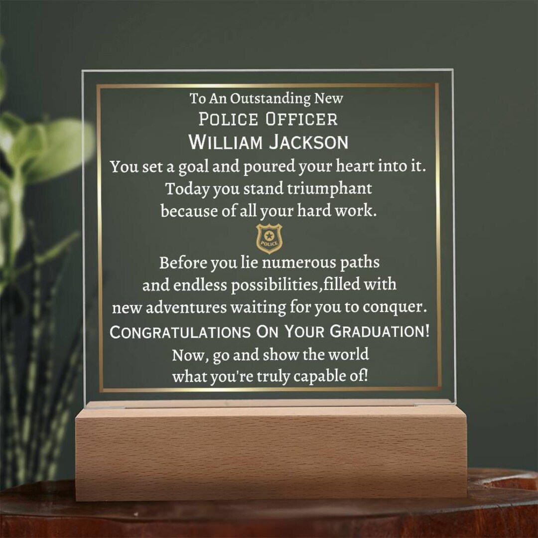 Police Academy Graduation Gifts, Acrylic Graduation Gift, Graduate Gift ...