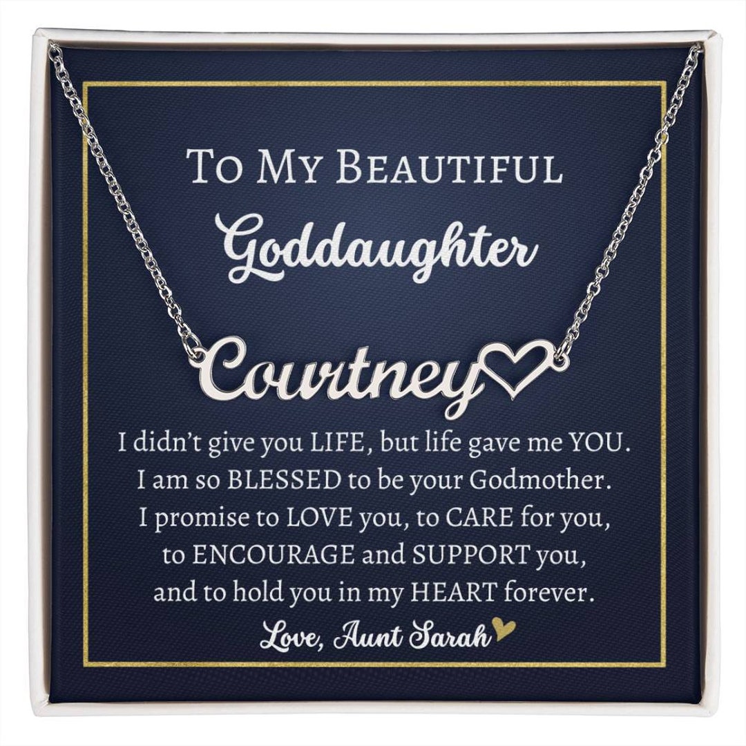 Goddaughter Gift, Christening Name Necklace, Godparent/godchild Gifts ...