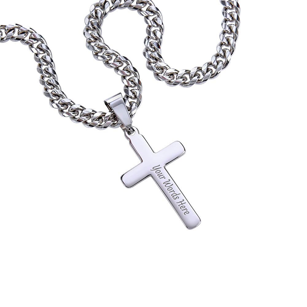 Boys Engraved Cross Necklace, Kids Cross Necklace, Custom Pendant ...