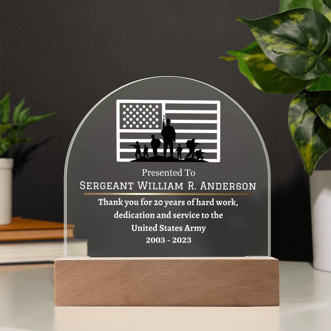 Personalized Acrylic Domed Plaque, Military Plaque, Award Plaque ...