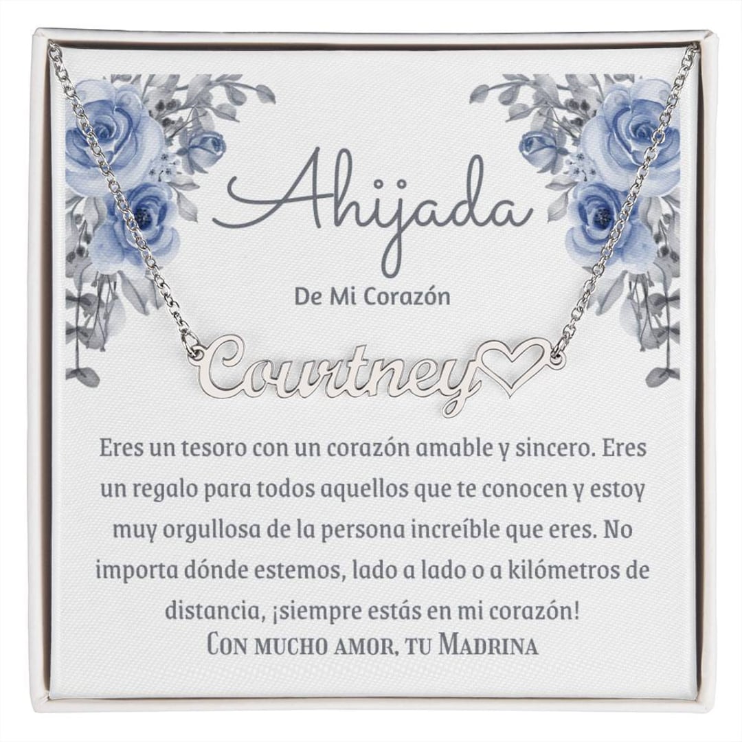 Spanish Goddaughter Gift, Ahijada Collar Carta, Regalo De Madrina ...