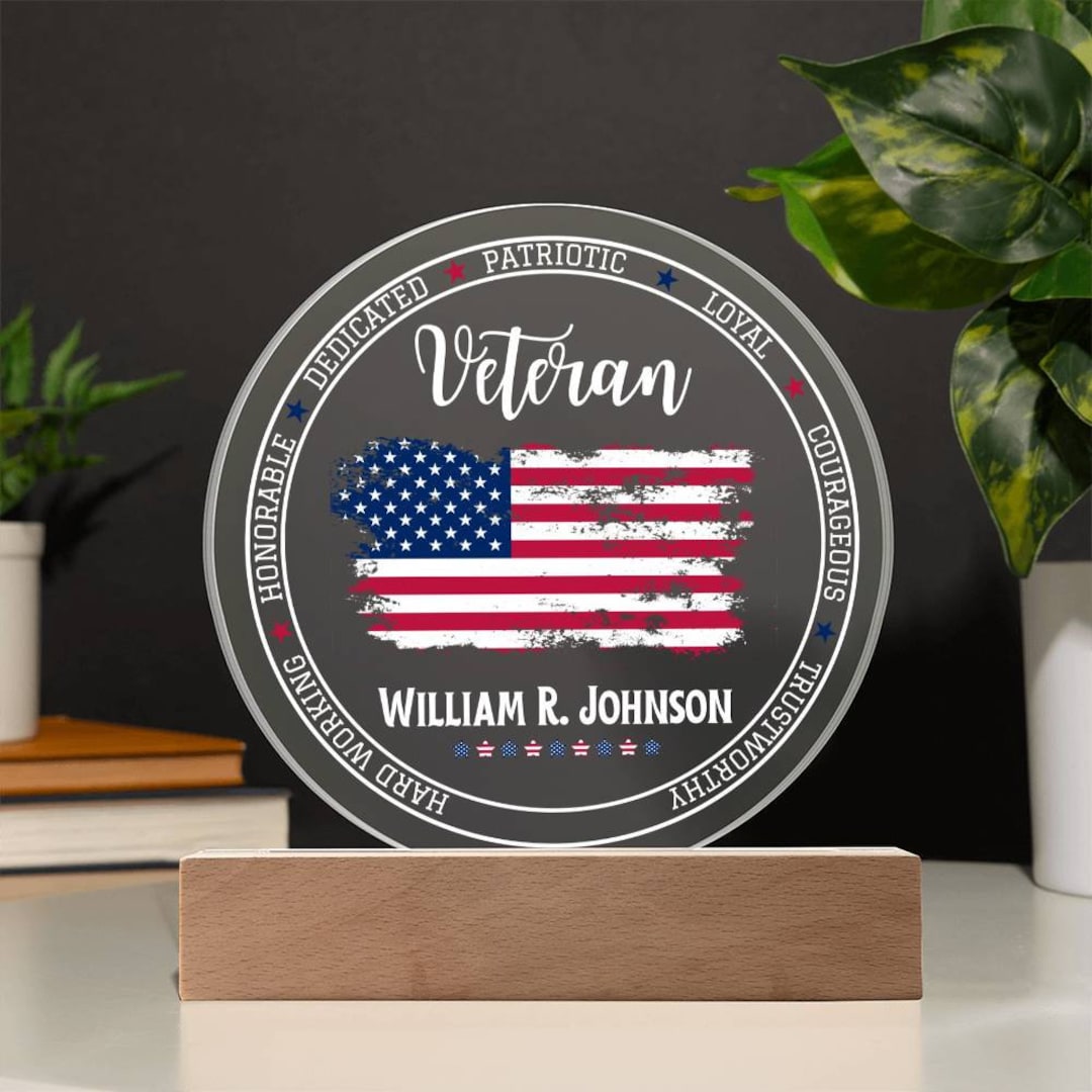 Veteran Gift Veteran Acrylic Gift Printed Circle,military Veteran Gifts ...