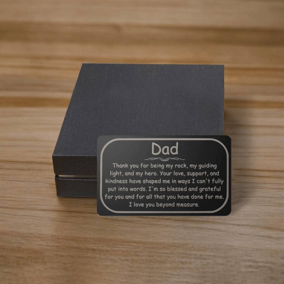 Engraved Gift Message Card for Dad, Wallet Card Gift for Dad on Father ...