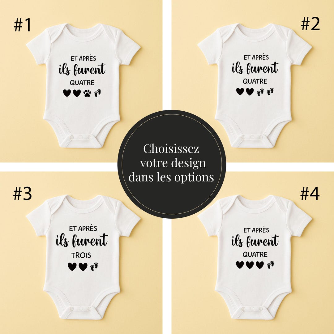Baby Announcement Bodysuit – "et Après Ils Furent..." Onesie, 0-3 ...