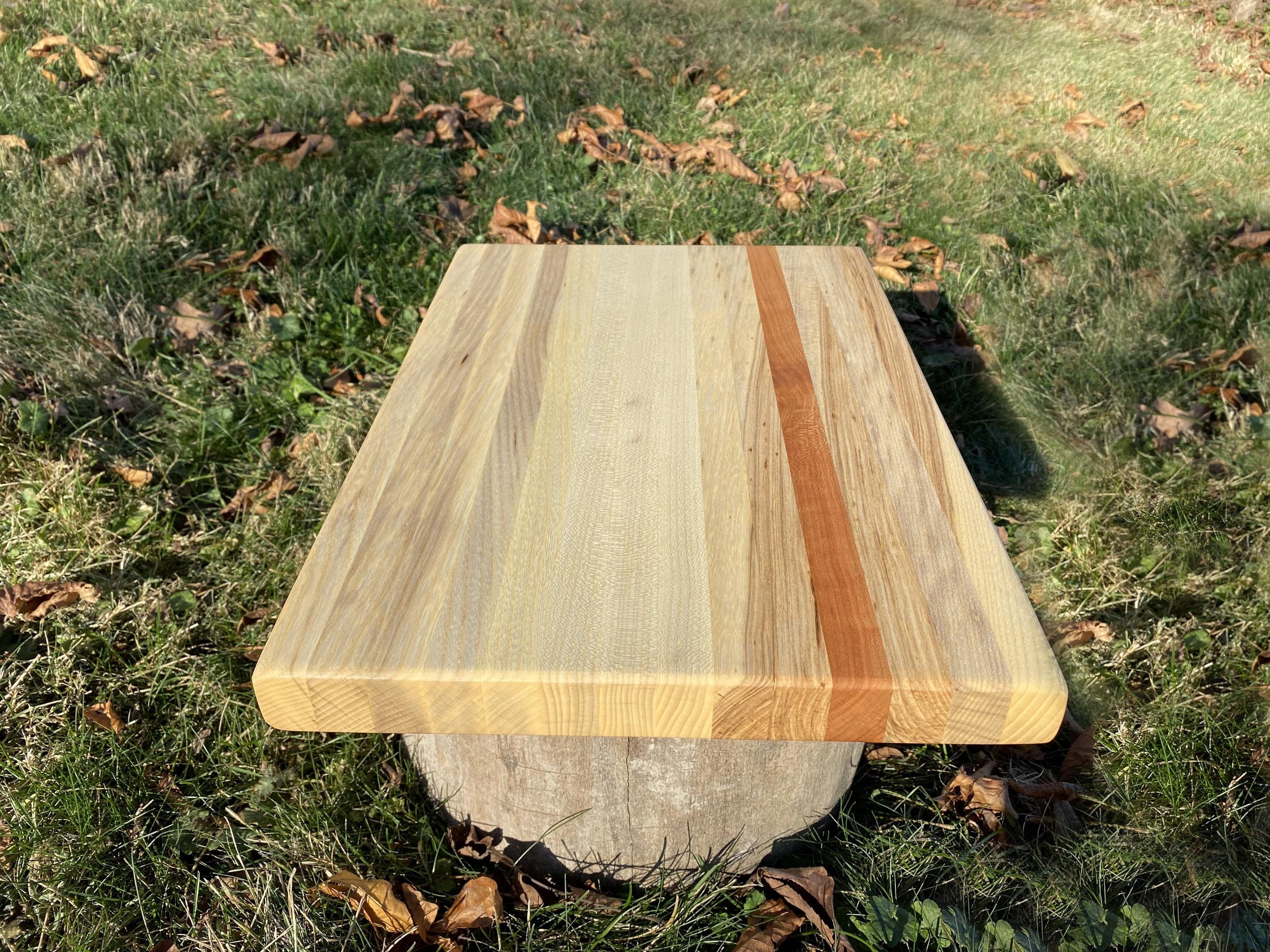 Hackberry Edge Grain Cutting Board W/cherry Accent - Etsy