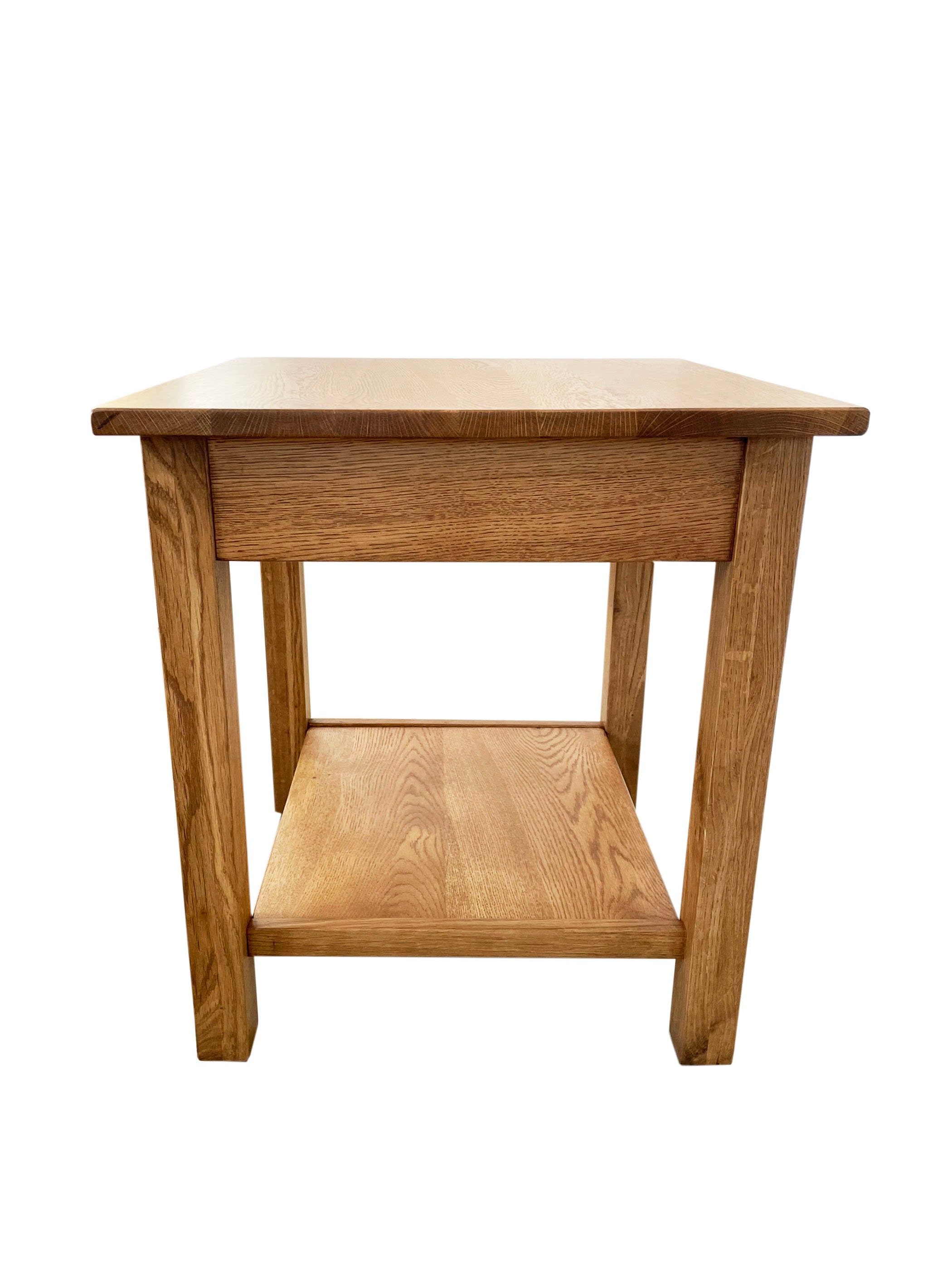 Sustainably-sourced White Oak End Table With Shelf & Drawer - Etsy