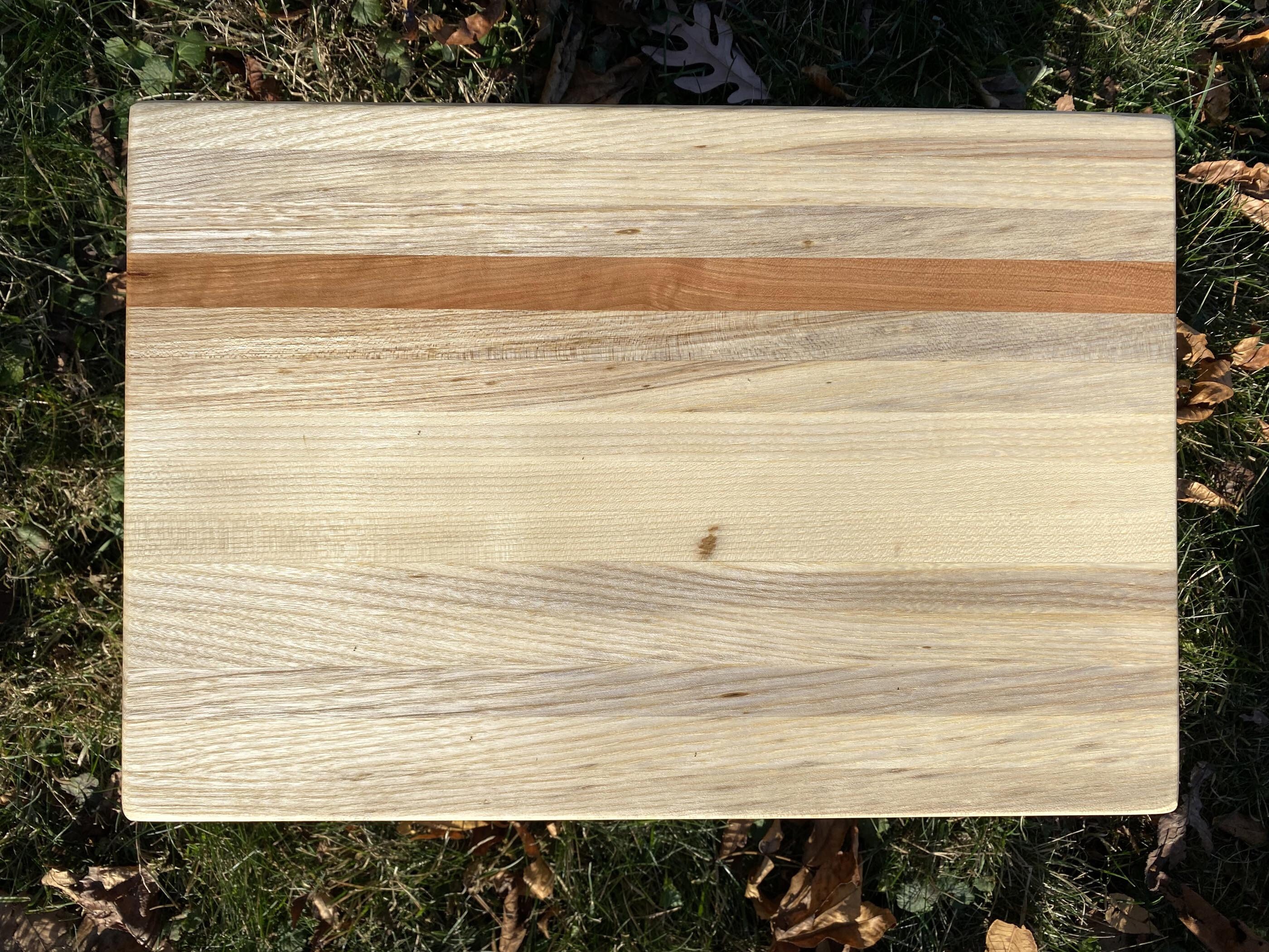 Hackberry Edge Grain Cutting Board W/cherry Accent - Etsy