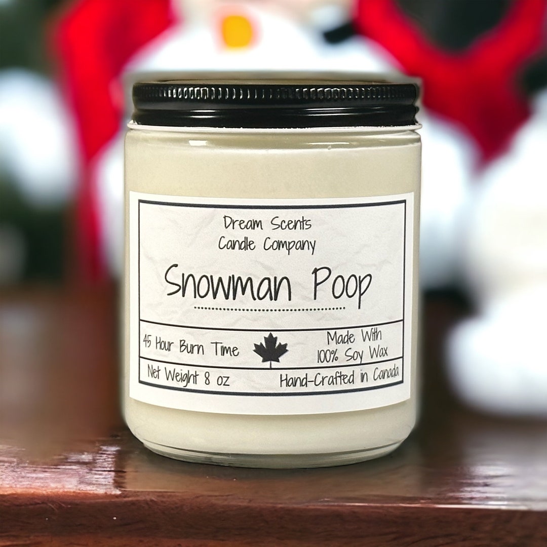Snowman Poop Scented Soy Candle / Morning Frost, Candied Peppermint ...