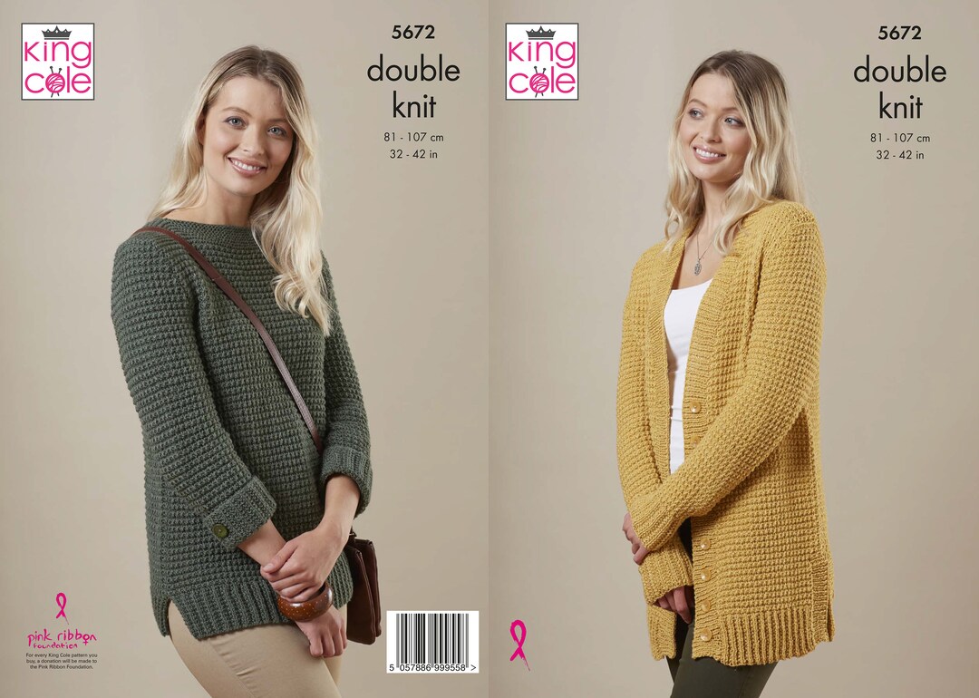 King Cole DK Cardigan & Sweater Pattern 5672 - Etsy UK