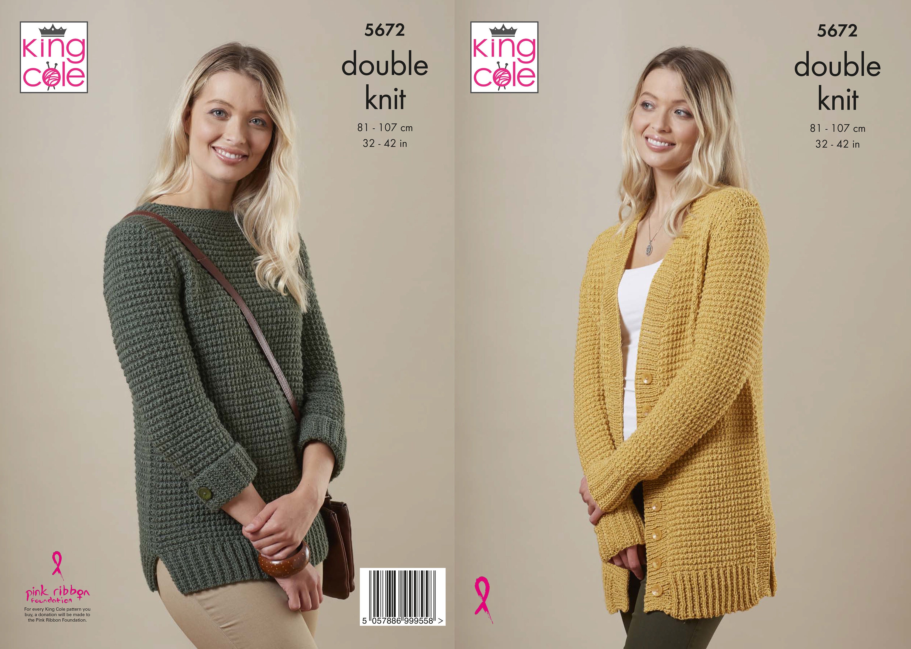 King Cole DK Cardigan & Sweater Pattern 5672 - Etsy UK