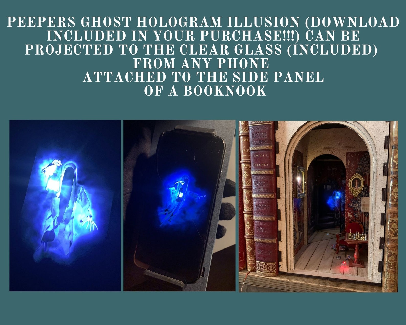 Book Nook DIY Kit With Mirror and Hologram Book Nook Shelf - Etsy