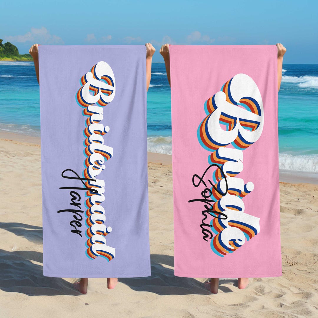 Personalized Bachelorette Beach Towels, Summer Miami Cabo Bachelorette ...