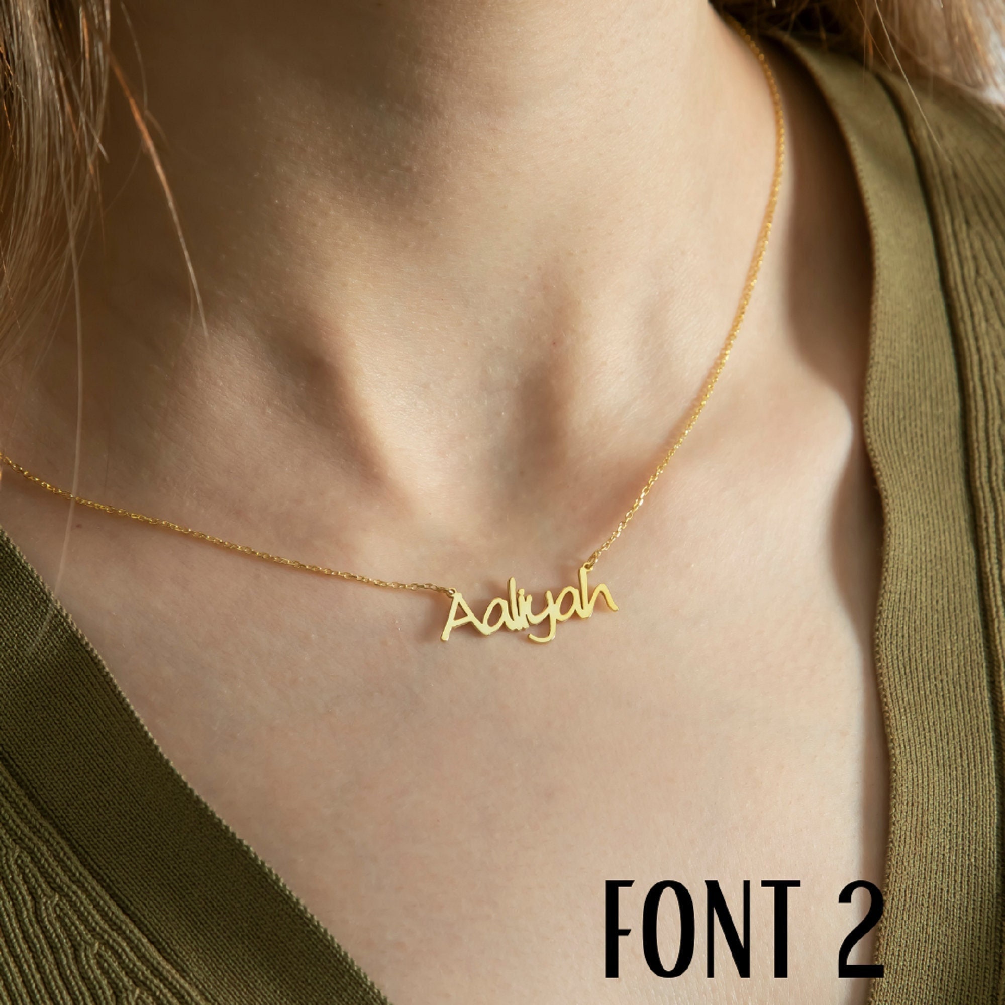 Signature Name Necklace (Gold), 48% OFF