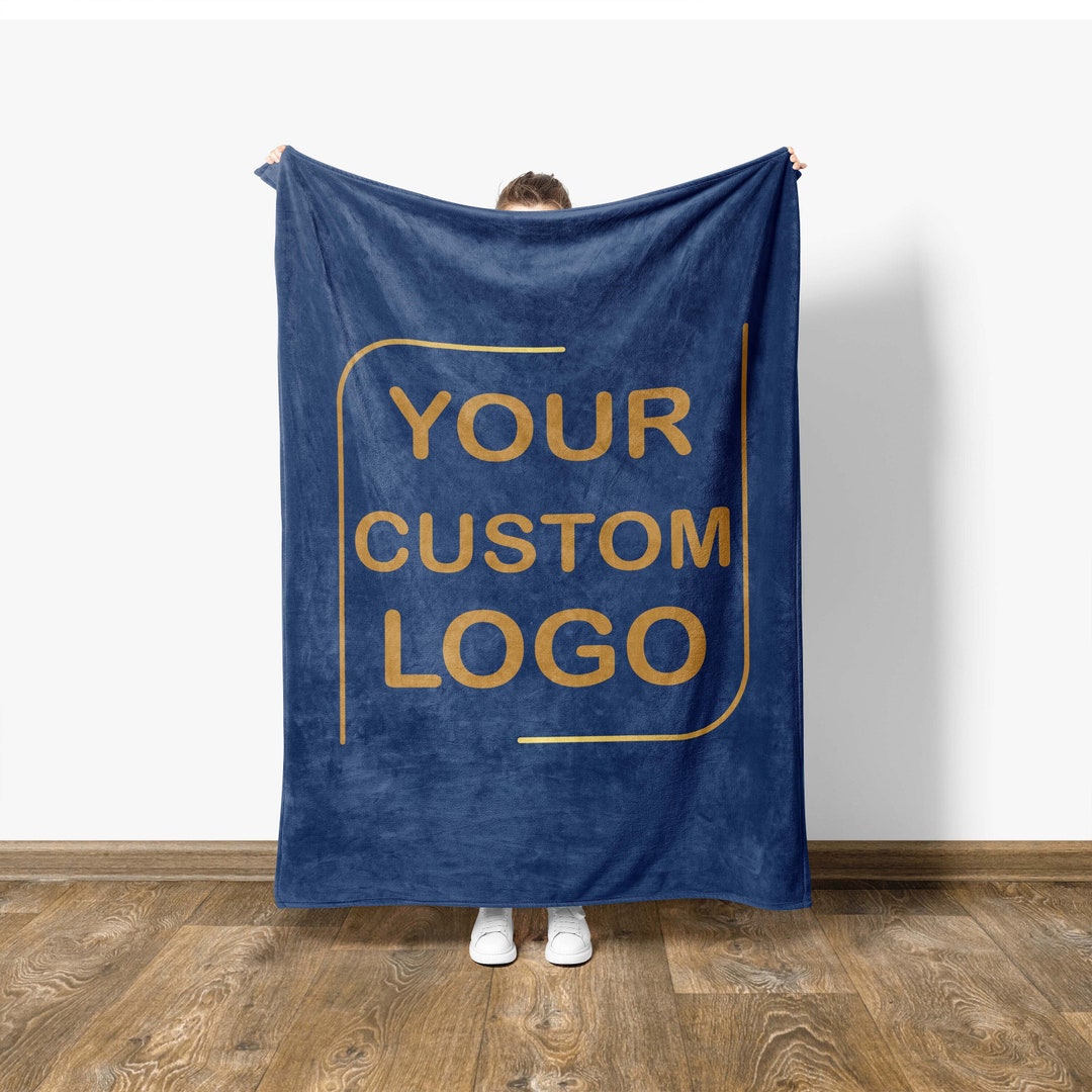 Custom Logo Blanket: Personalized Business Gift, Holiday Decor - Etsy
