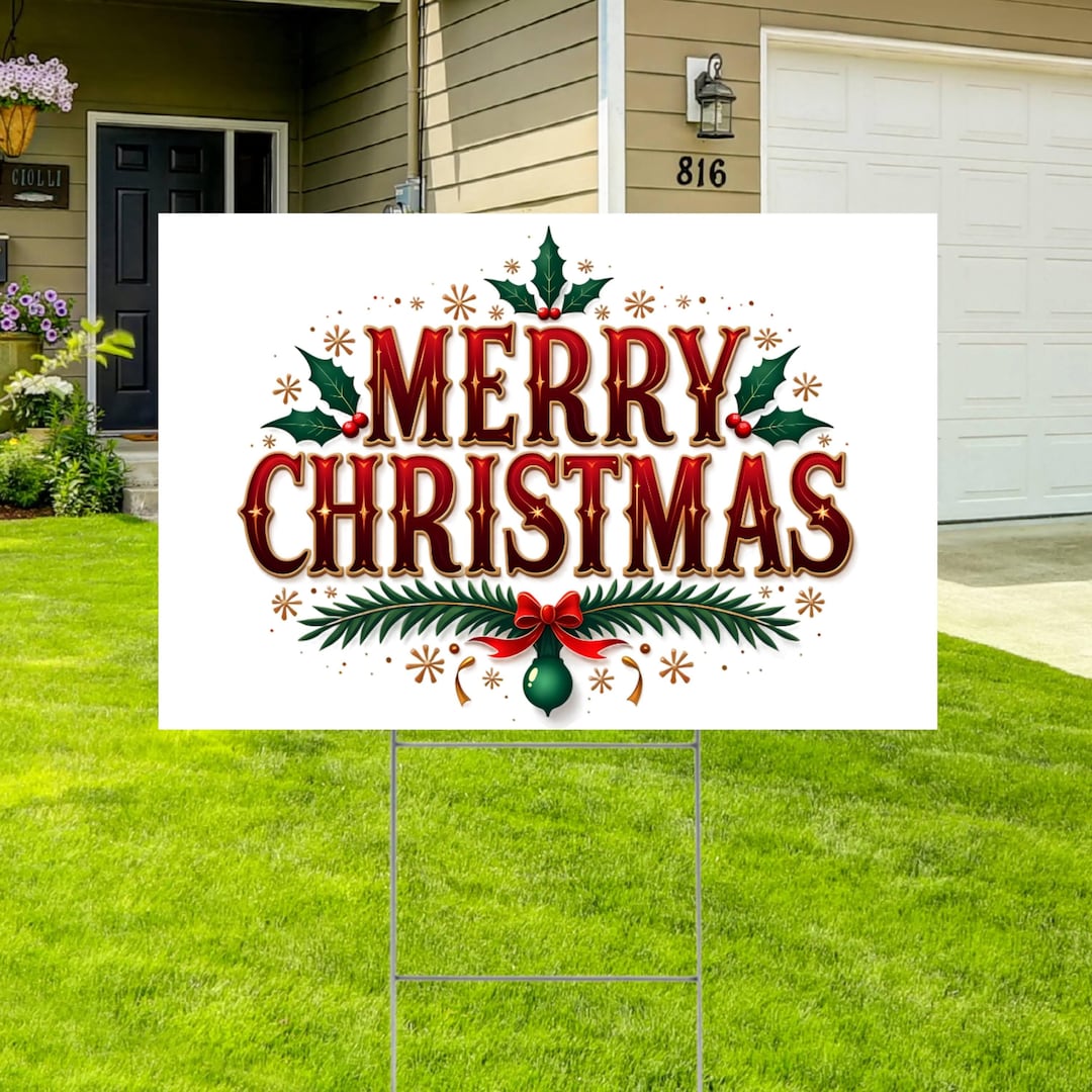 Merry Christmas Yard Sign, Winter Outdoor Farmhouse Decorations ...