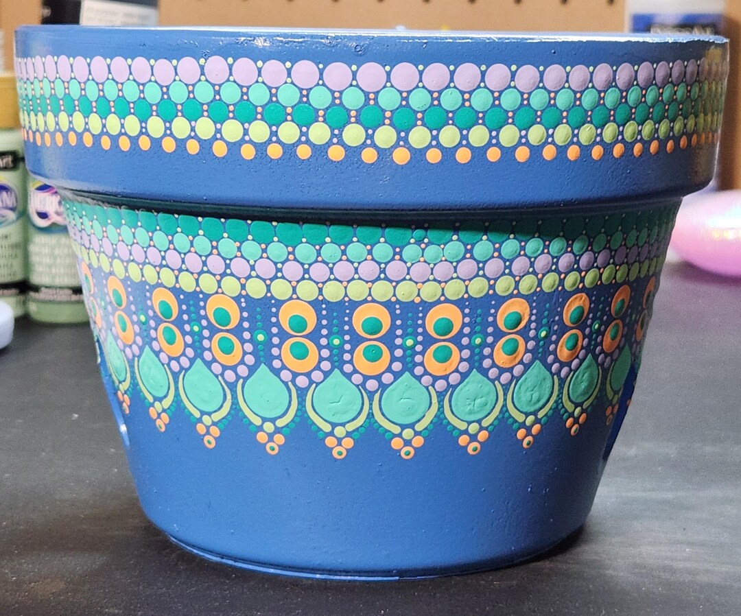 6 Inch Dotted Mandala Terracotta Orchid Pot - Etsy