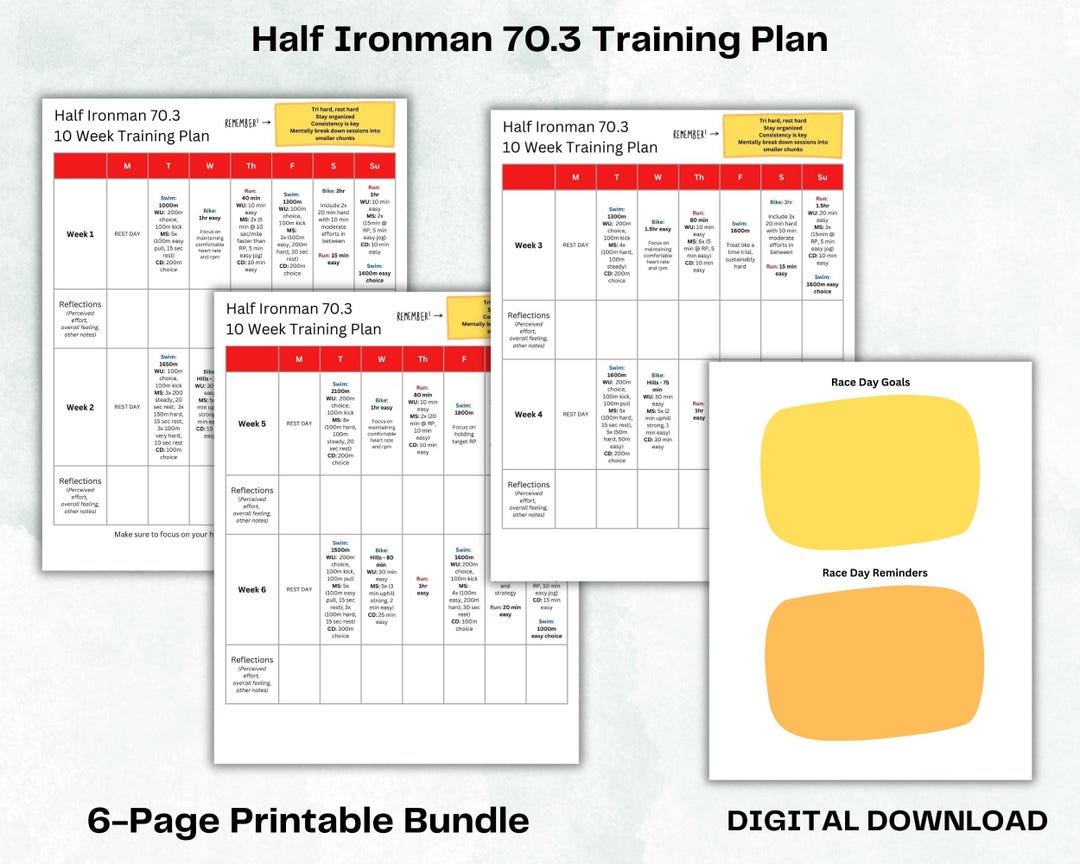 Half Ironman 70.3 Triathlon Training Plan | 10-week Training Program ...