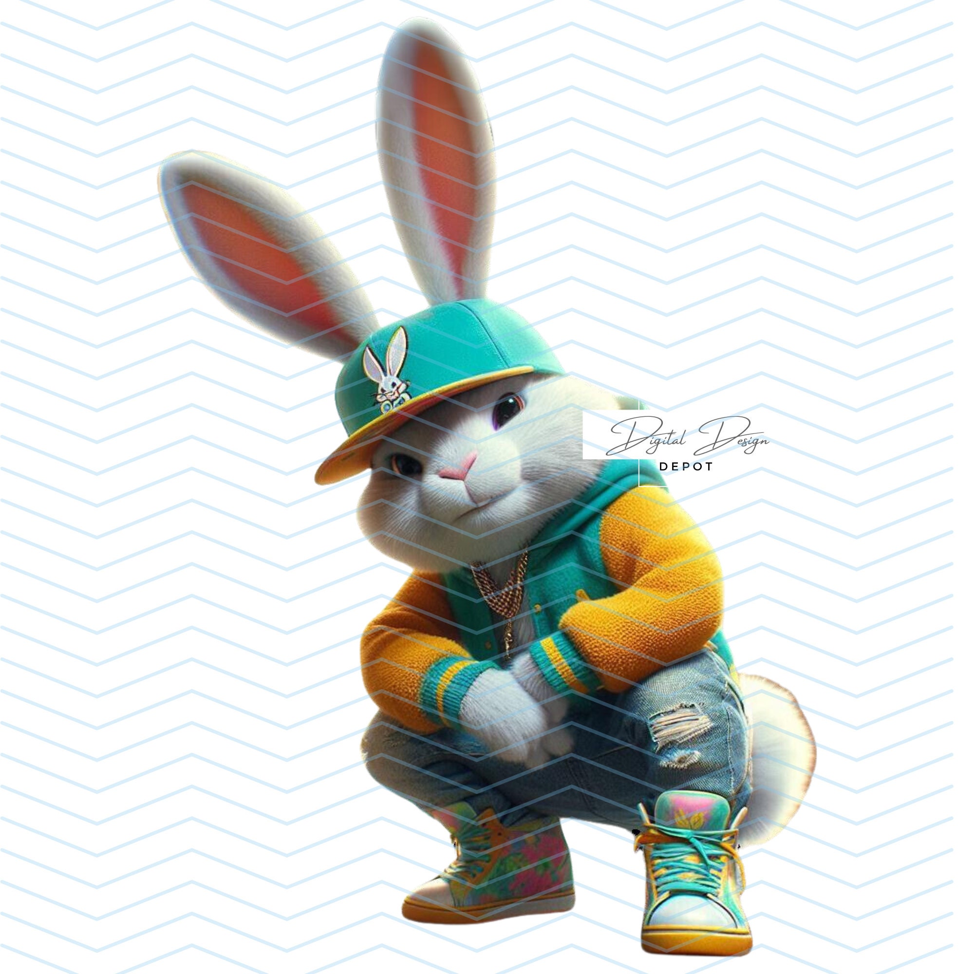 Hip Hop Bunnies Digital Images - Etsy