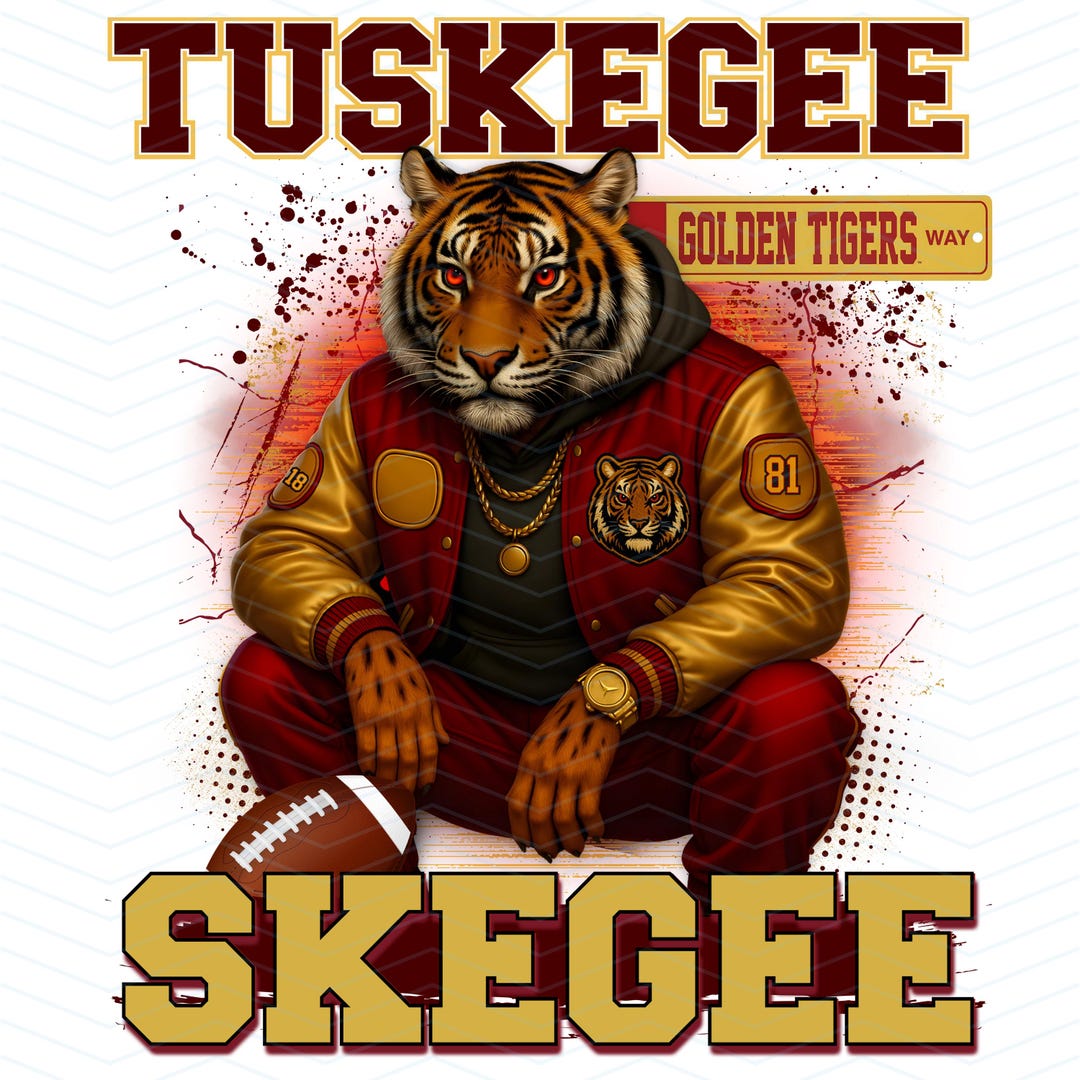 Tuskegee Golden Tigers PNG, Skeggee Mascot Sublimation Design, HBCU ...