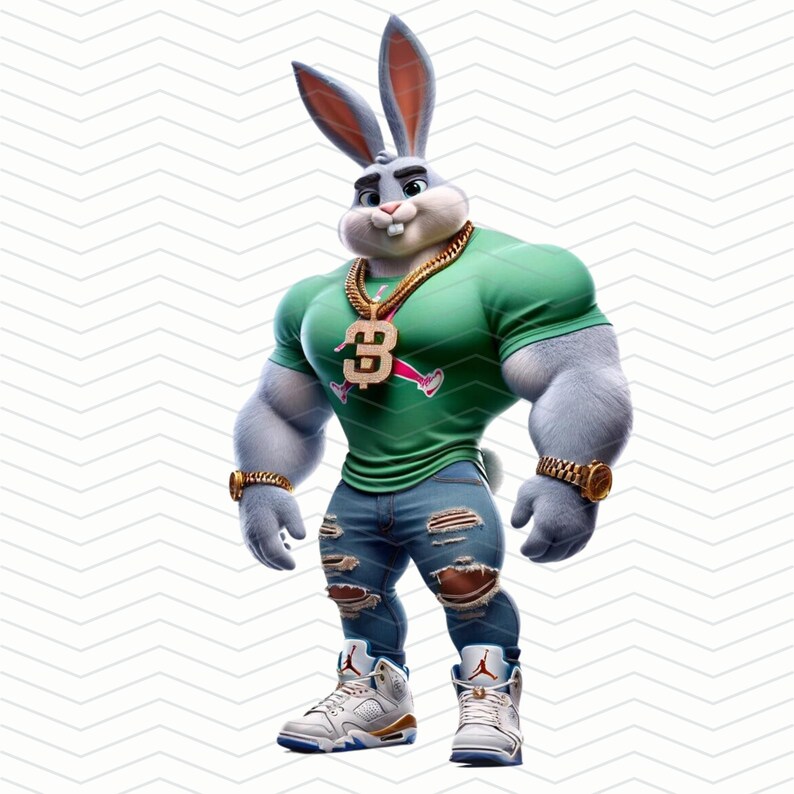 Buff Hip Hop Easter Inspires Bunnies PNG - Etsy
