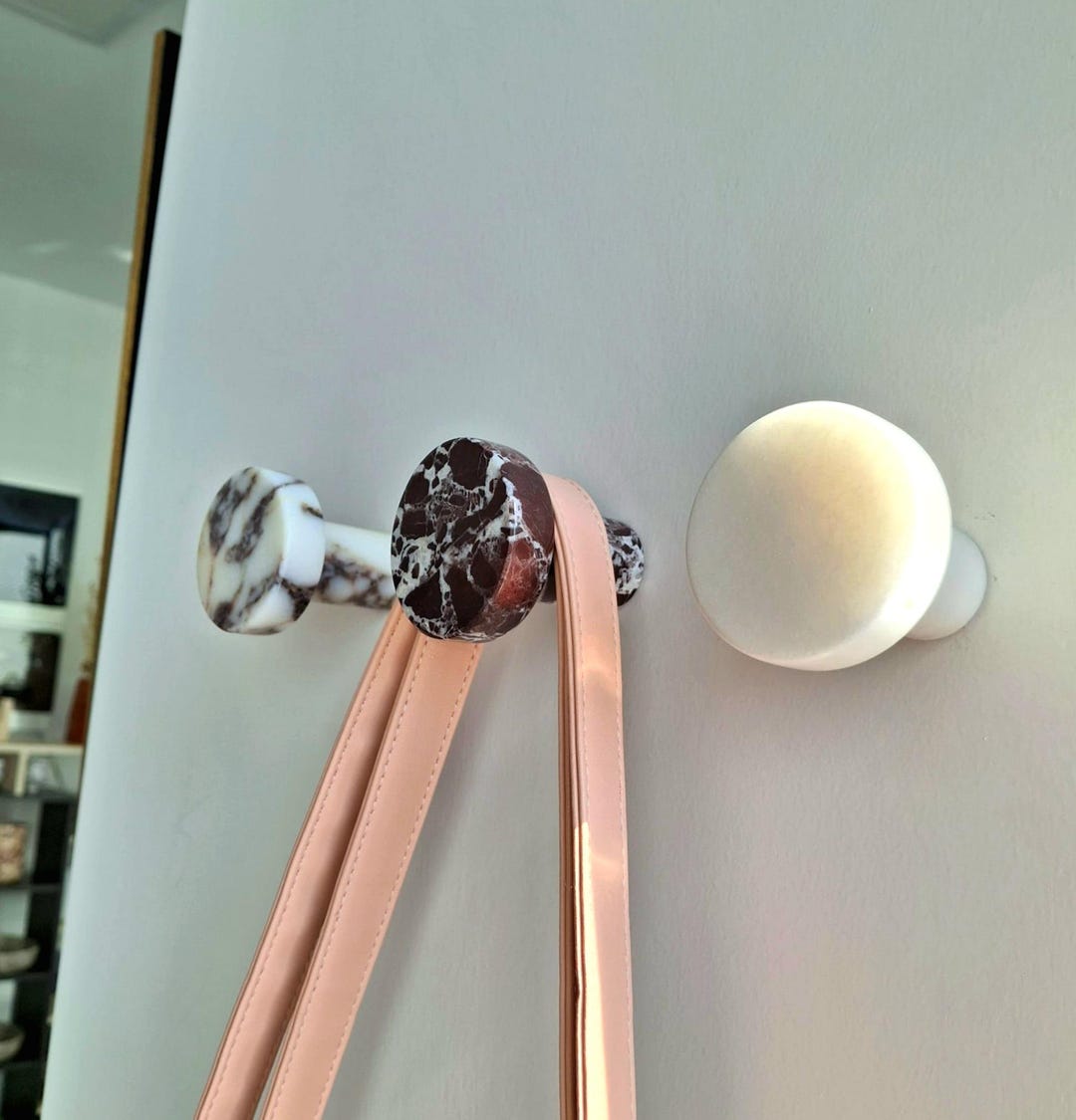 Natural Marble Wall Hook: Jewelry, Purse & Accessory Hanger - Etsy