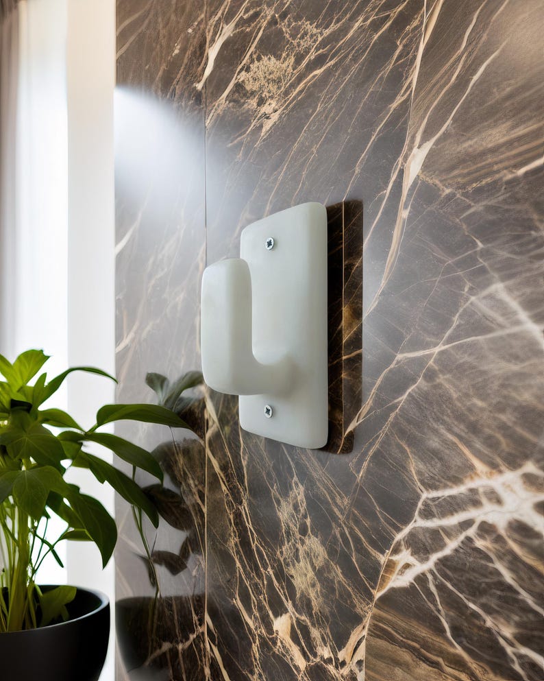 Milk White Marble Wall Hook: Handmade Purse & Jewelry Hanger - Etsy
