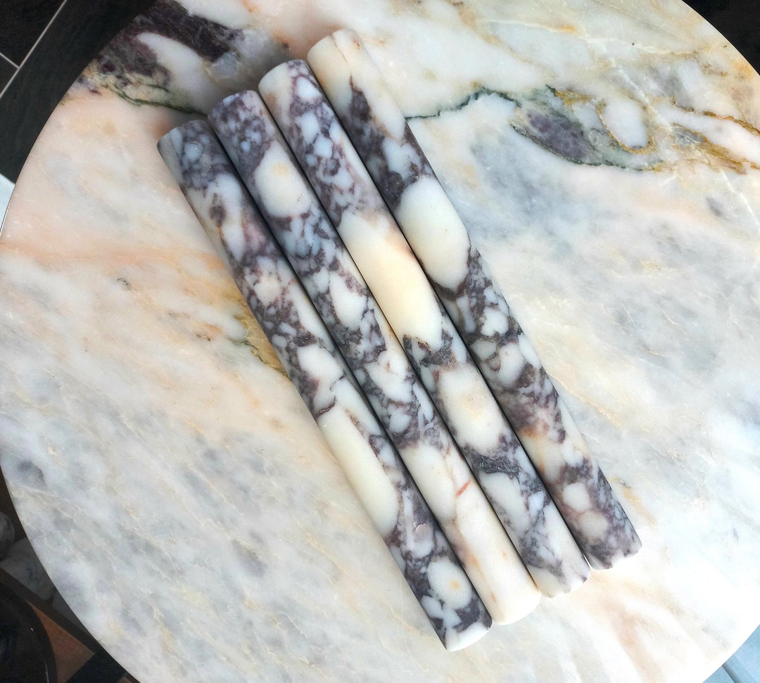 Decorative Marble Sticks, Set of 4, Calacatta Viola Marble Rods, Marble ...