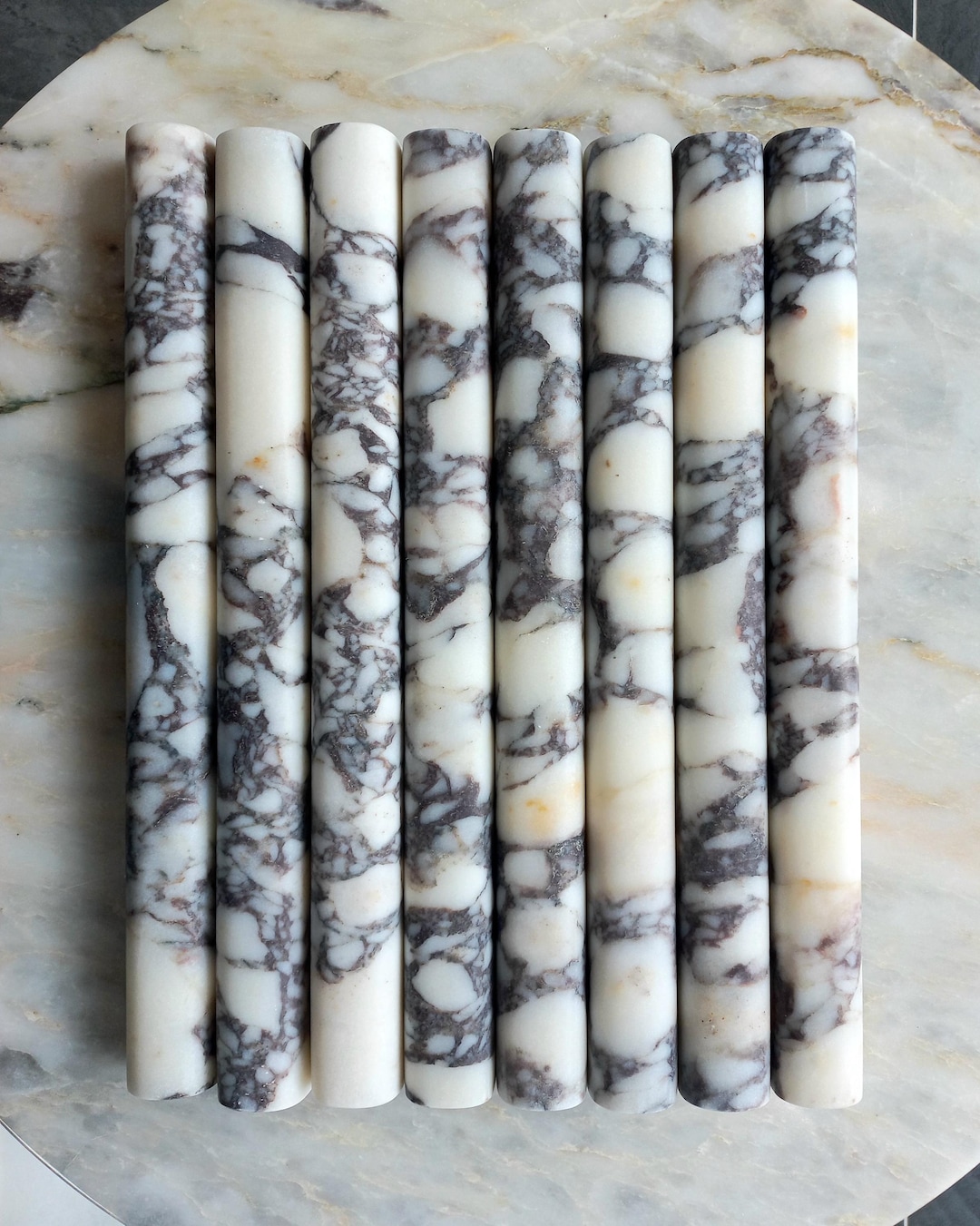 Calacatta Viola Marble Rods: Decorative Wall Sticks - Etsy