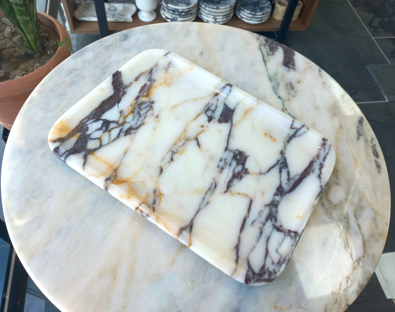 14x10 35cm X 25cm Natural Calacatta Viola Marble Tray, Large Marble ...