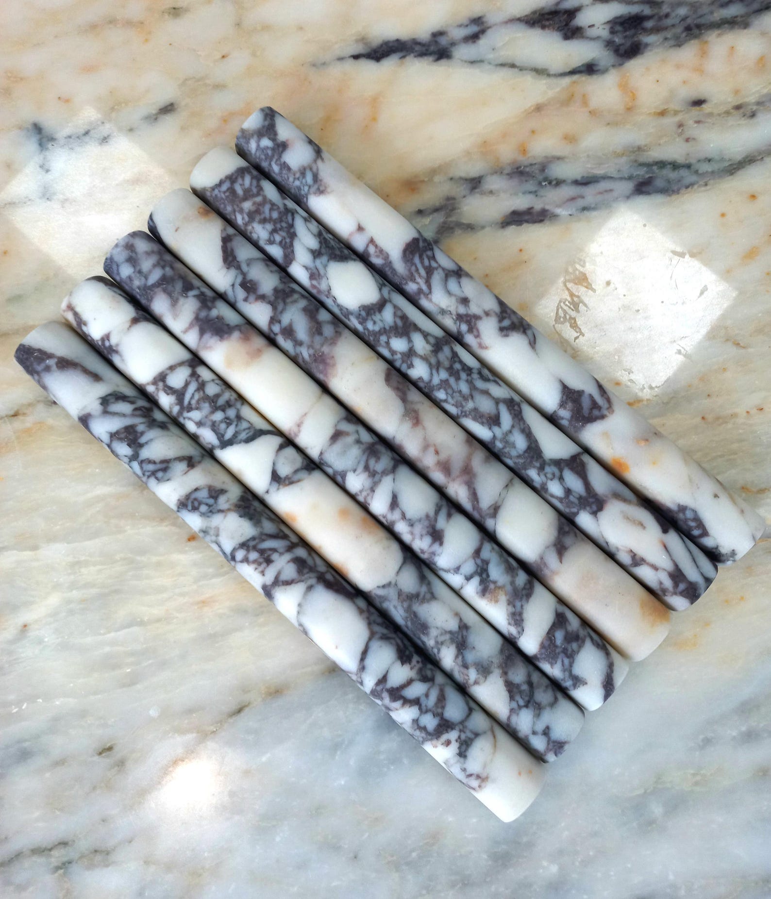 Calacatta Viola Marble Rods: Decorative Wall Sticks - Etsy