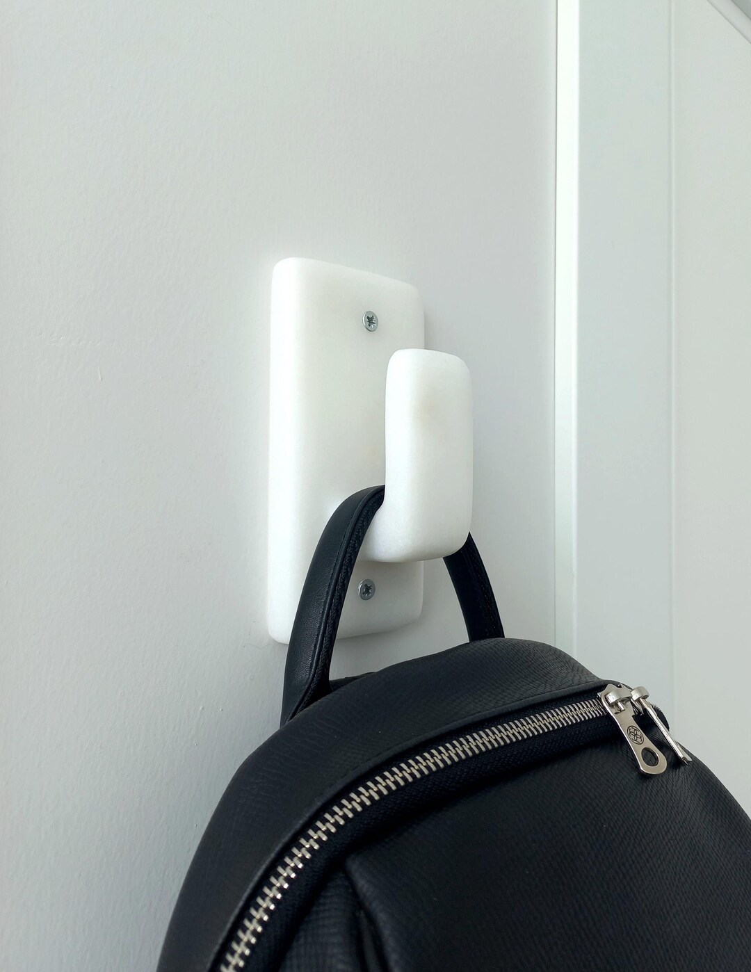 Milk White Marble Wall Hook: Handmade Purse & Jewelry Hanger - Etsy