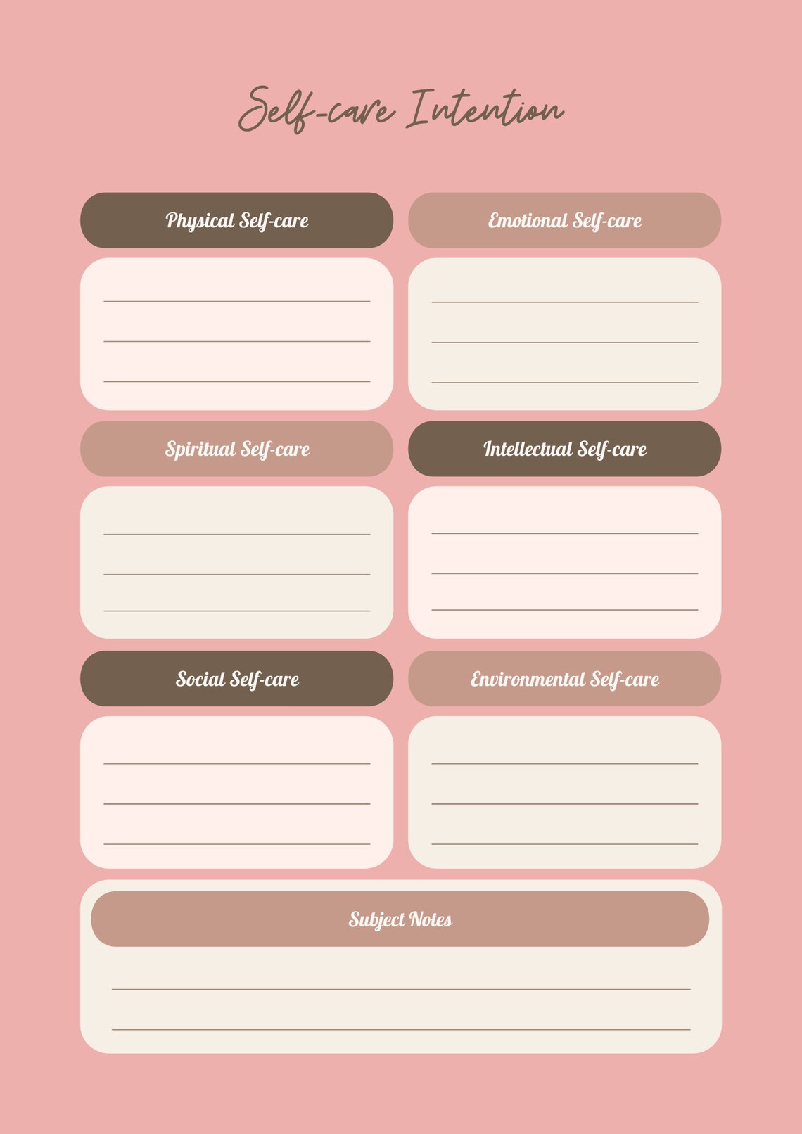 Self Care Planner, Self Motivation Planner, Printable Life Planner ...