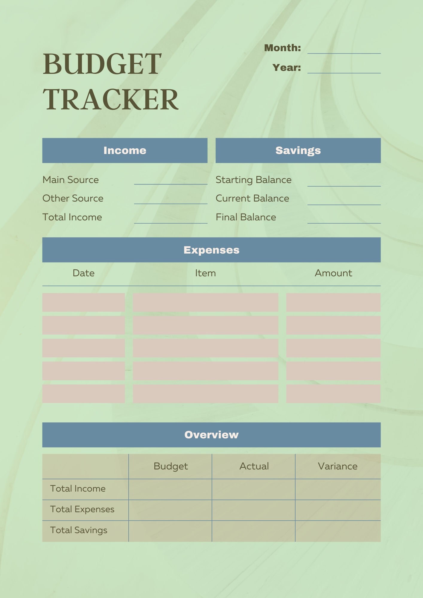 Budget Tracker, Budget Planner Kit, Printable Budget Planner, Cash ...