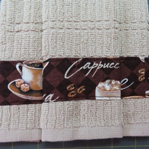 Hanging Kitchen Towel Coffee Theme Decor Kitchen Dish Towel Hostess ...
