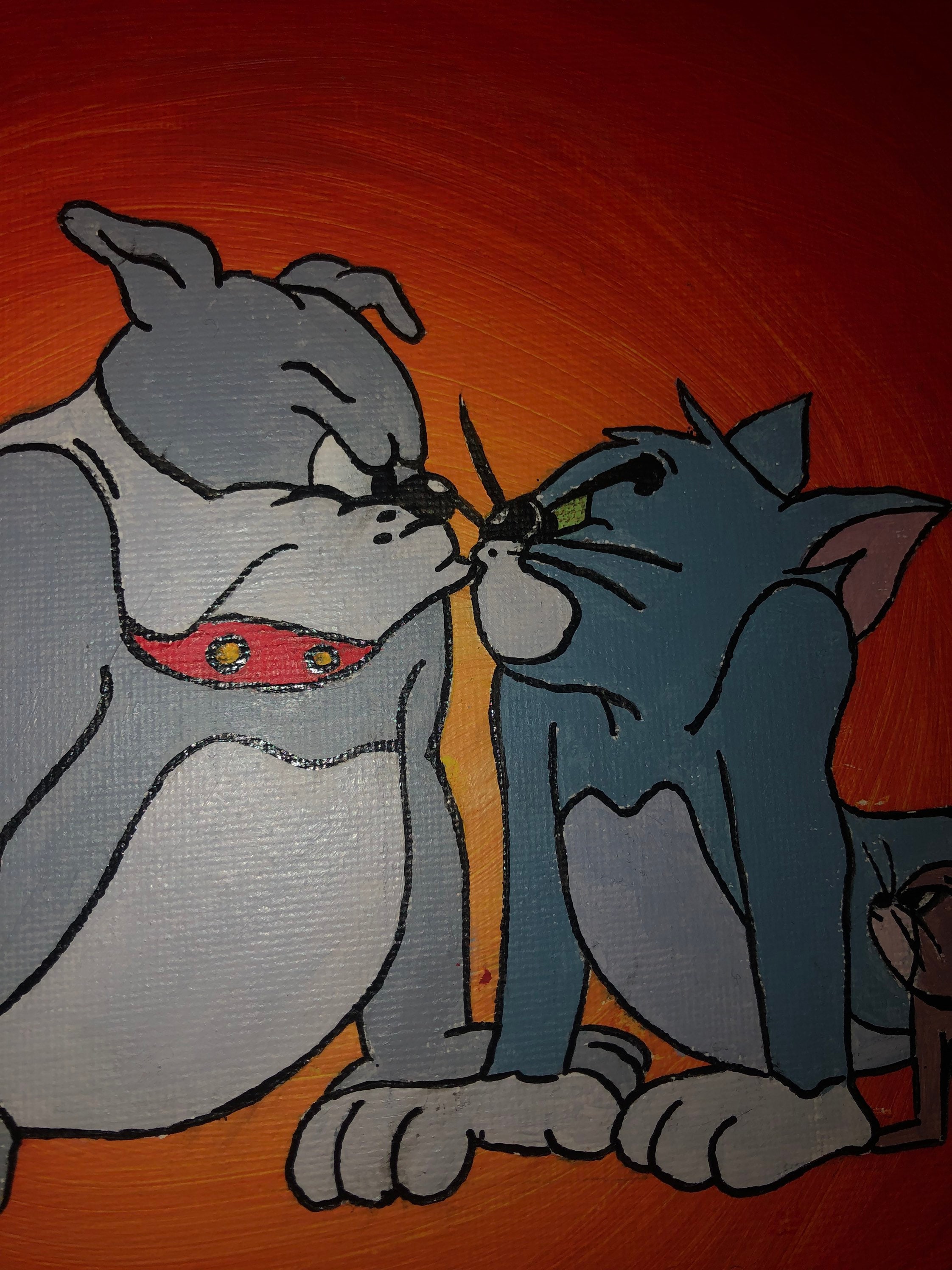 Tom and Jerry Painting/cartoon Painting - Etsy