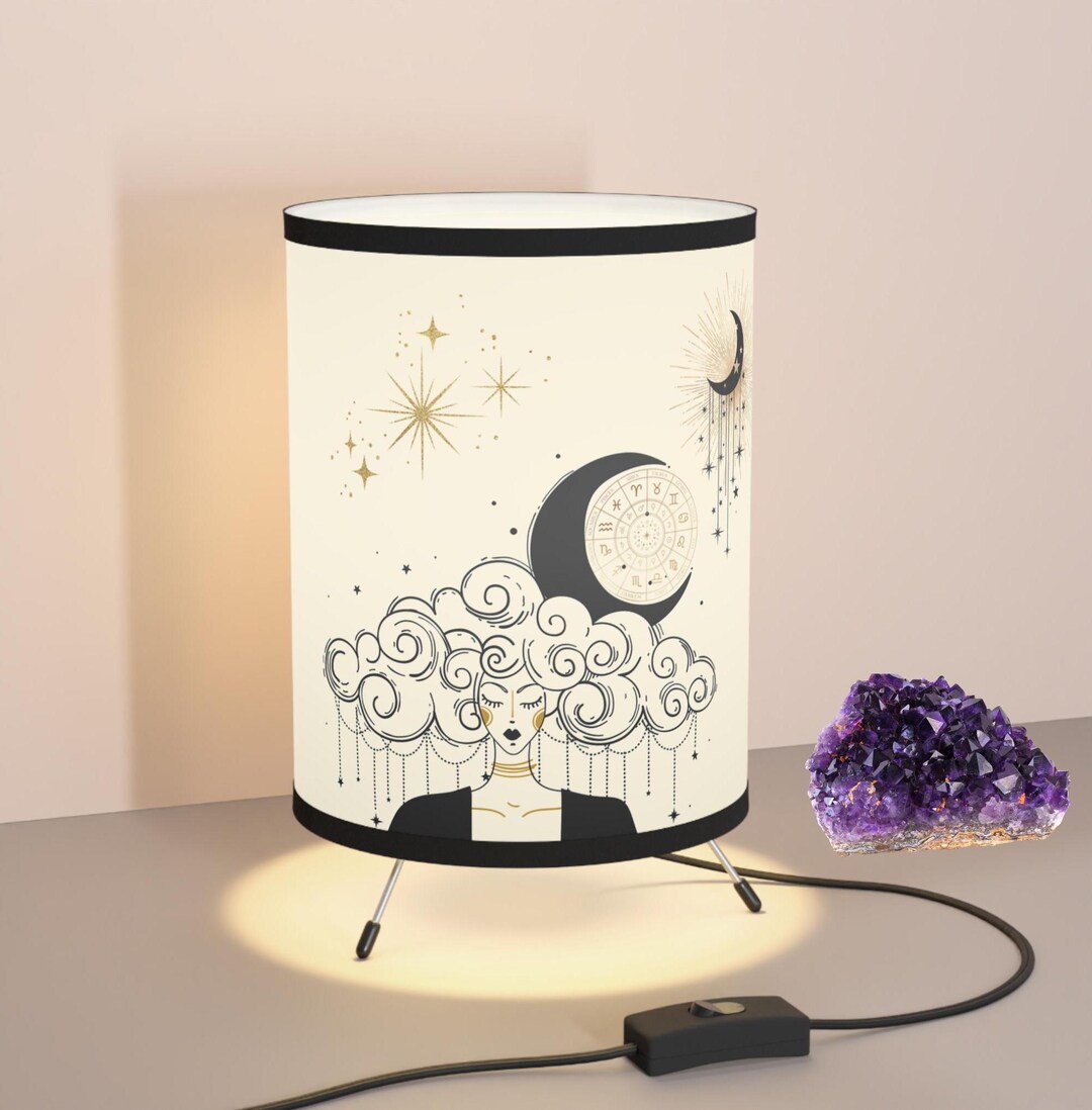 Table Lamp Shade Astrology Decor Desk Lamp Moon Lamp Shade Boho Home ...