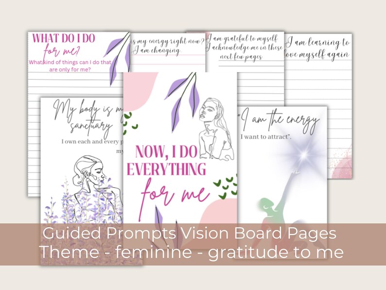 2025 Vision Board Printable Law of Attraction Affirmations Digital ...